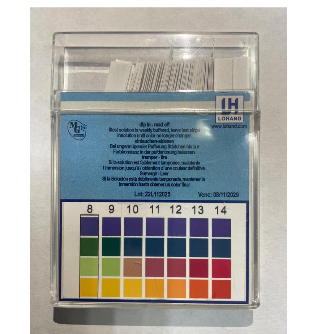 PAPEL INDICADOR DE PH 0-14 Fco.x 100 TIRAS SEGURIDAD Cod: PF-PHPIN10014 LOHAND-M/G #LH105-14 ...